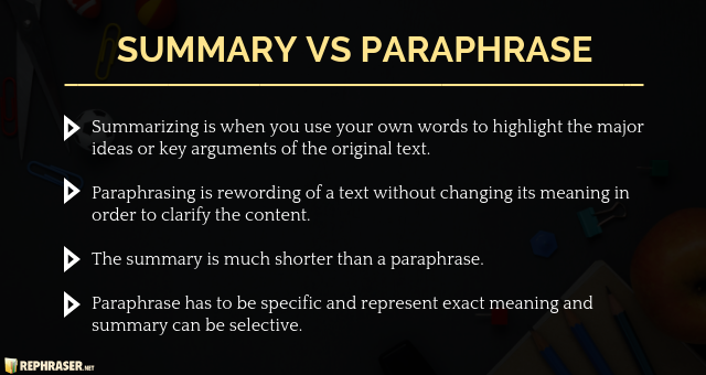 Paraphrasing Vs Summarizing What Is Common 