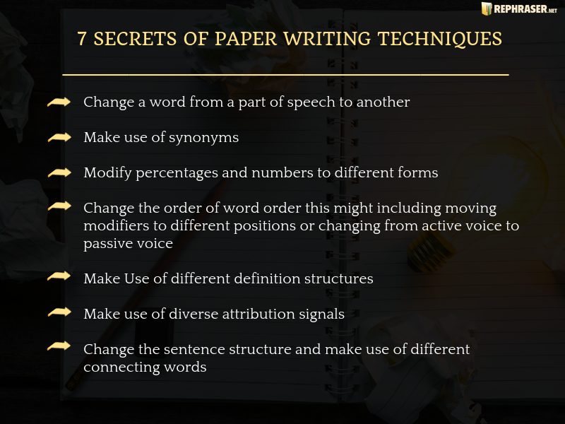 Uncover 7 Secrets of the Paraphrasing Techniques